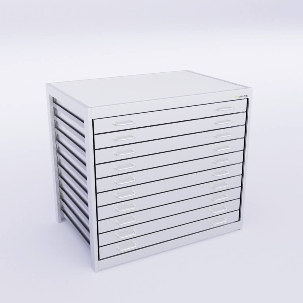 Orchard Metal Plan Chest A1 10 Drawer – Merlinindustrial