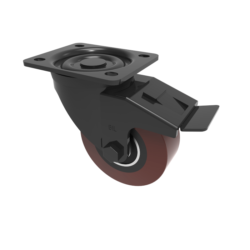 Polyurethane Cast Iron Plate Swivel Castor Brake 100mm 250kg Load ...