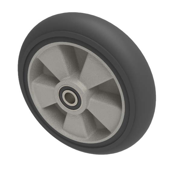 Black Soft Elastic Rubber 250mm Ball Bearing Wheel 500kg Load ...