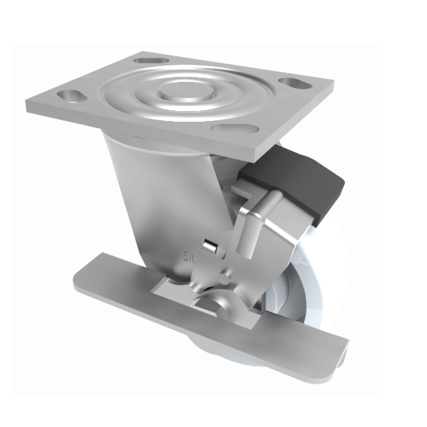 Nylon Plate Swivel Castor Brake 125mm 600kg Load – Merlinindustrial