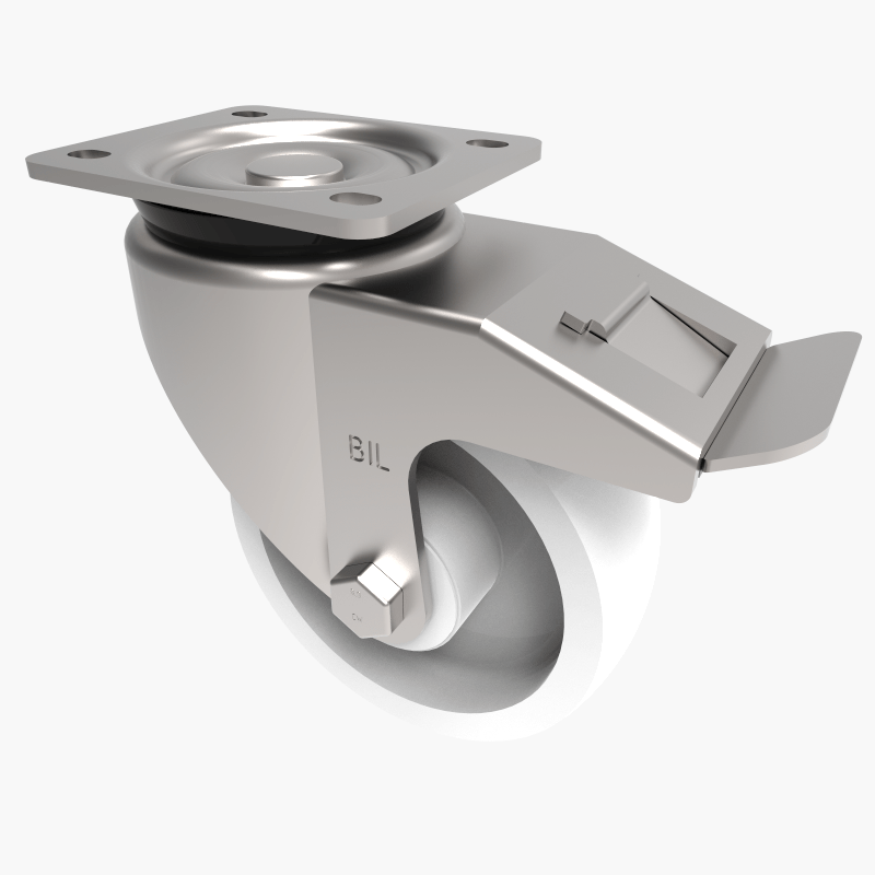 Nylon Plate Swivel Castor Brake 125mm 500kg Load – Merlinindustrial