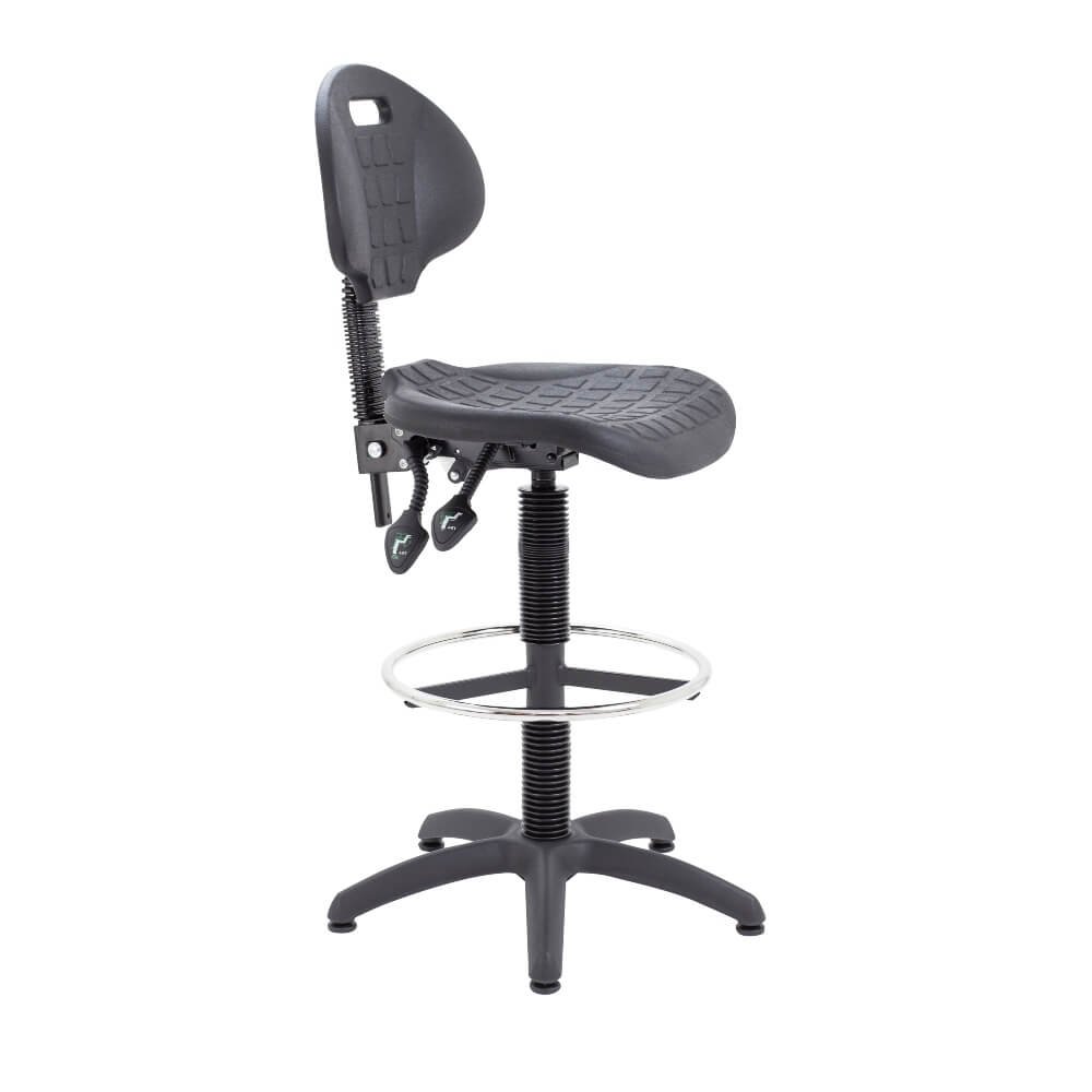 Factory 2 Lever Stool with Fixed Foot Ring – Merlinindustrial