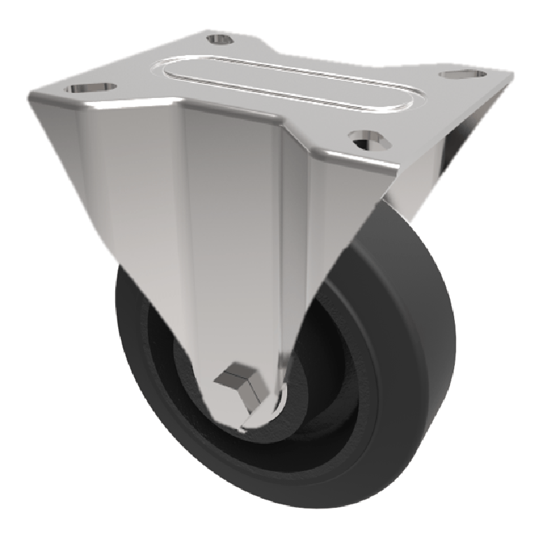 Elastic Rubber Cast Iron Plate Fixed Castor 100mm 160kg Load ...
