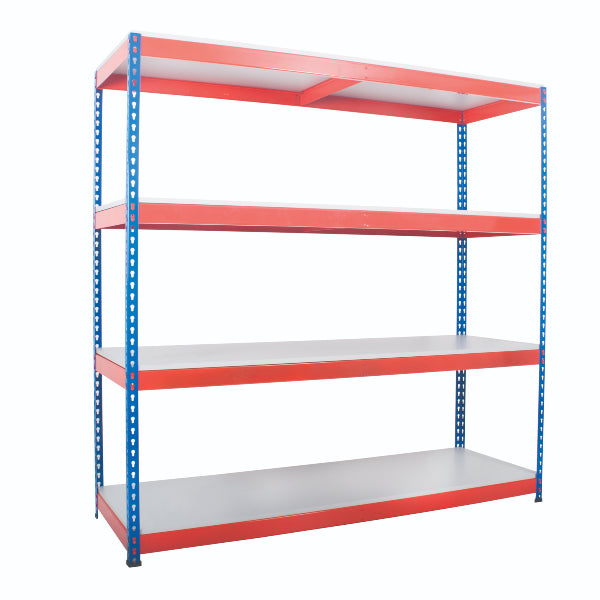 Heavy Rivet Racking with 4 Orange Shelves – Merlinindustrial