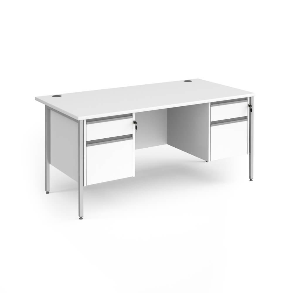 Contract 25 H-Frame Desk with 2 x 2 Drawer Pedestal – Merlinindustrial